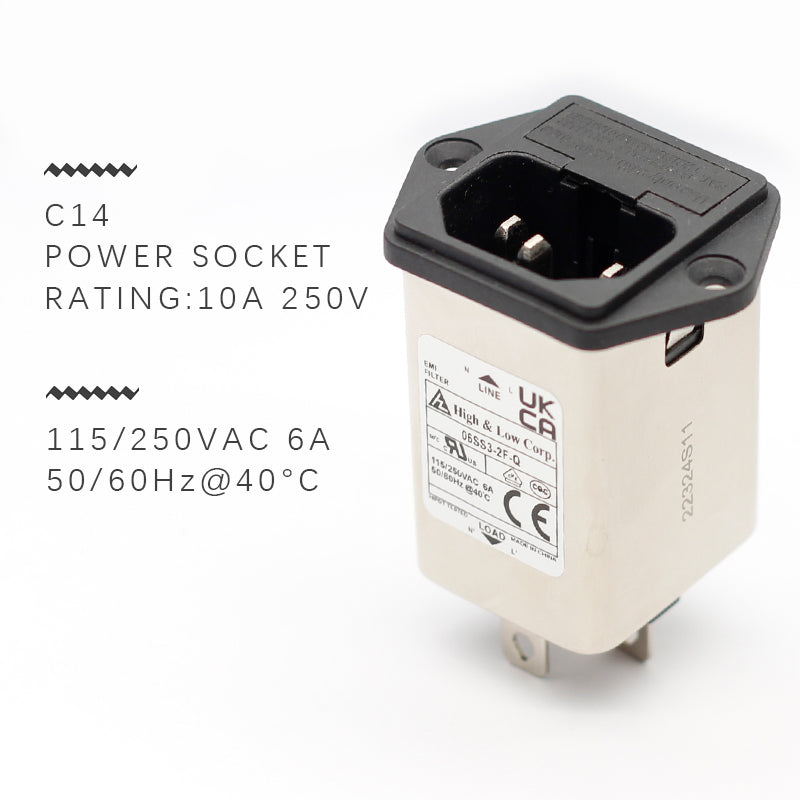 Fast-on Terminal Power Entry Module Filters 6A EMI Double Fuse Holder ...