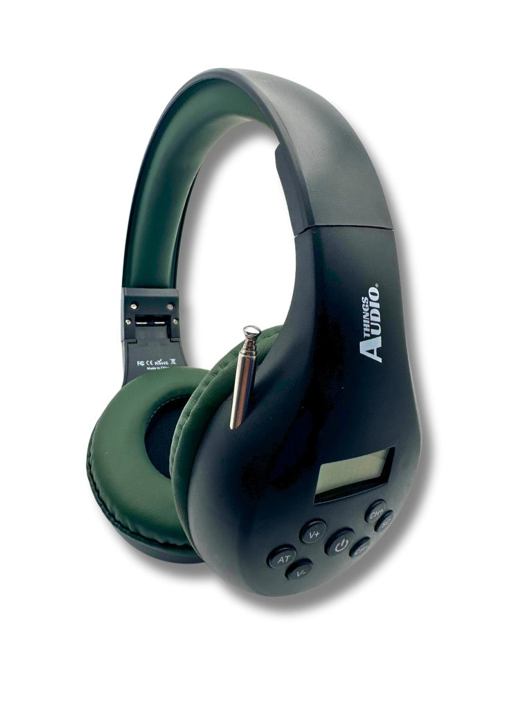 Things Audio Radio Headphones - Black & Army Green with Pull-Out Anten ...